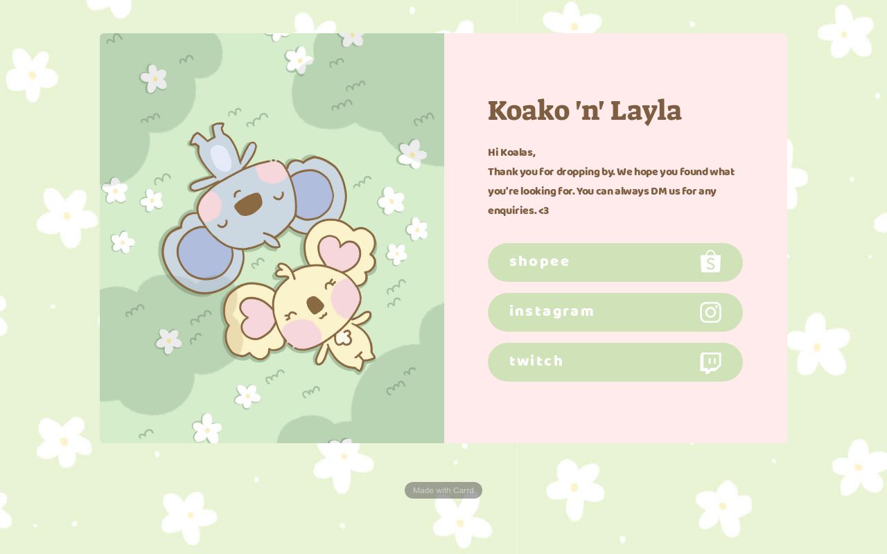 Koako 'n' Layla carrd